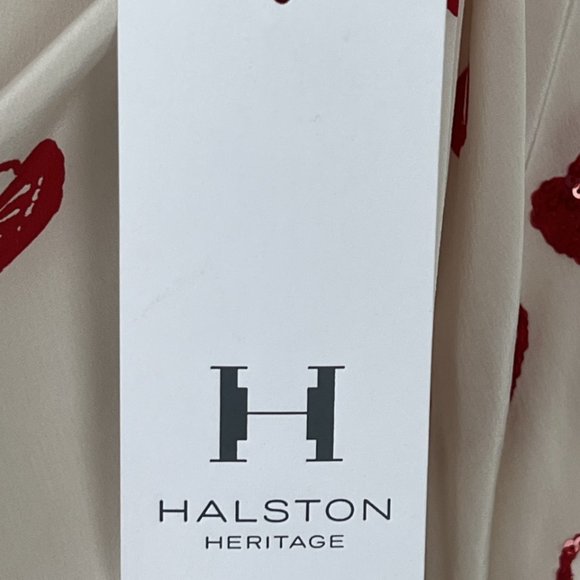 Halston Heritage | Dresses | Halston Heritage White Wred Sequin Heart ...